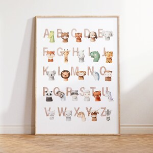 Watercolor Animal Alphabet Printable, ABC Poster for Kids Room ...
