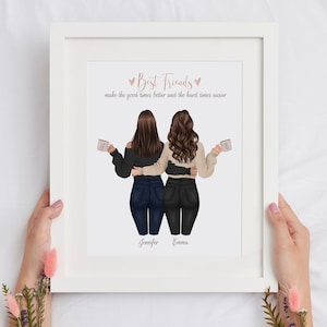 Best Friend Personalized Print, Bestie Printable Art, Best Friends Gift ...