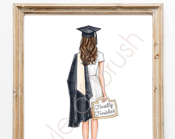 Graduation Print Blonde Girl Graduation Girl Fashion - Etsy