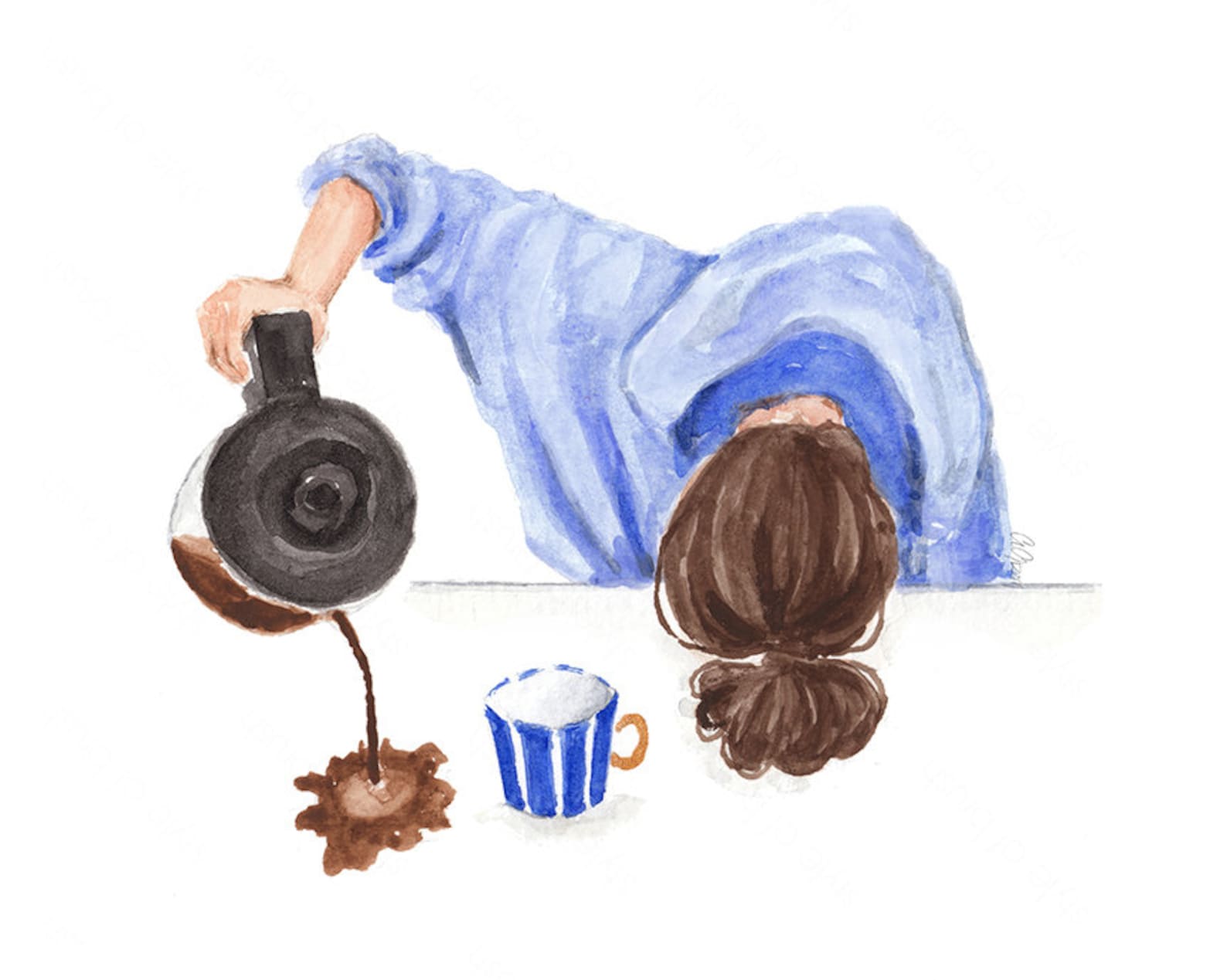 Coffee Lover Print Art, Coffee Printable, Coffee Illustration Print ...