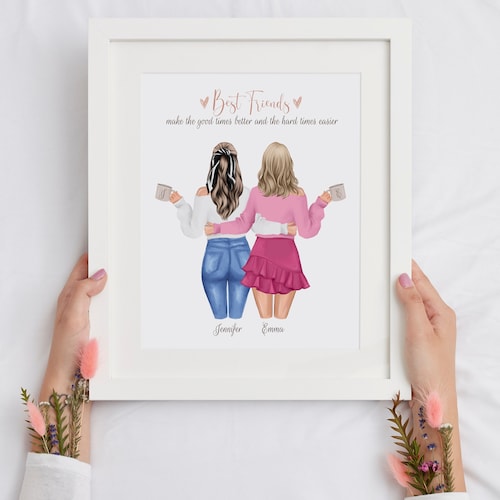 Custom Best Friend Portrait PRINTABLE Personalized BFF - Etsy