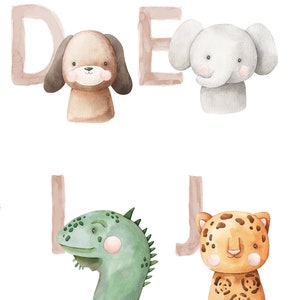 Watercolor Animal Alphabet Printable, ABC Poster for Kids Room ...