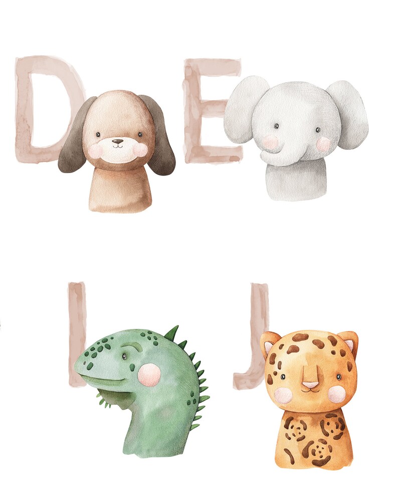 Watercolor Animal Alphabet Printable ABC Poster for Kids - Etsy