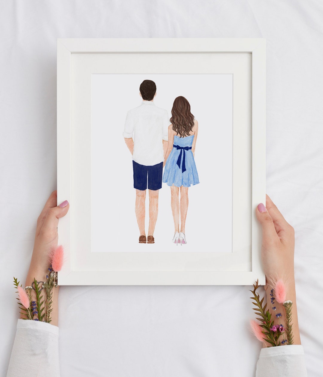 Couple Illustration, Printable Card - Personalised Card, DIGITAL ...