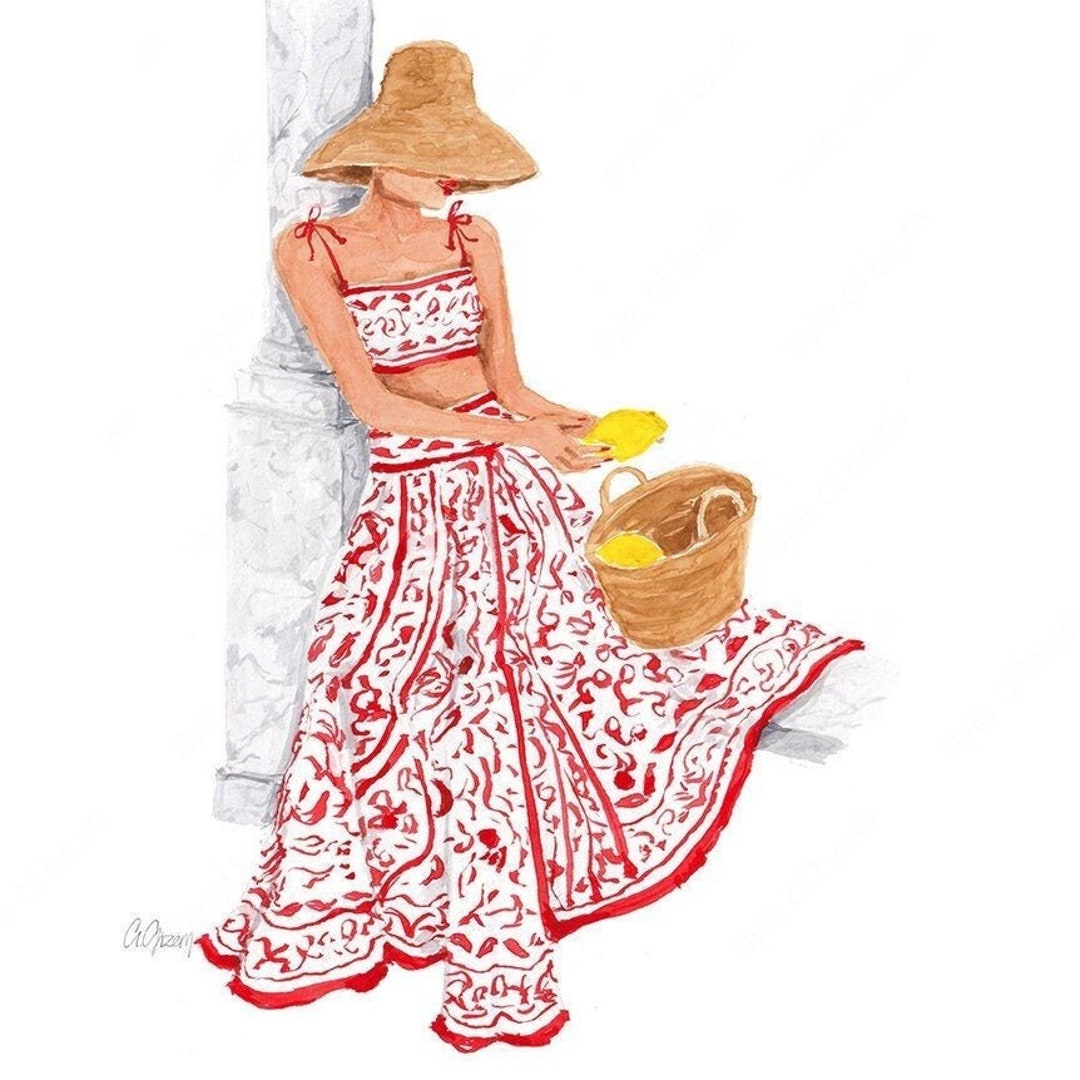 Summer Girl Illustration - Summer Lemon Art - Fashion Illustration ...