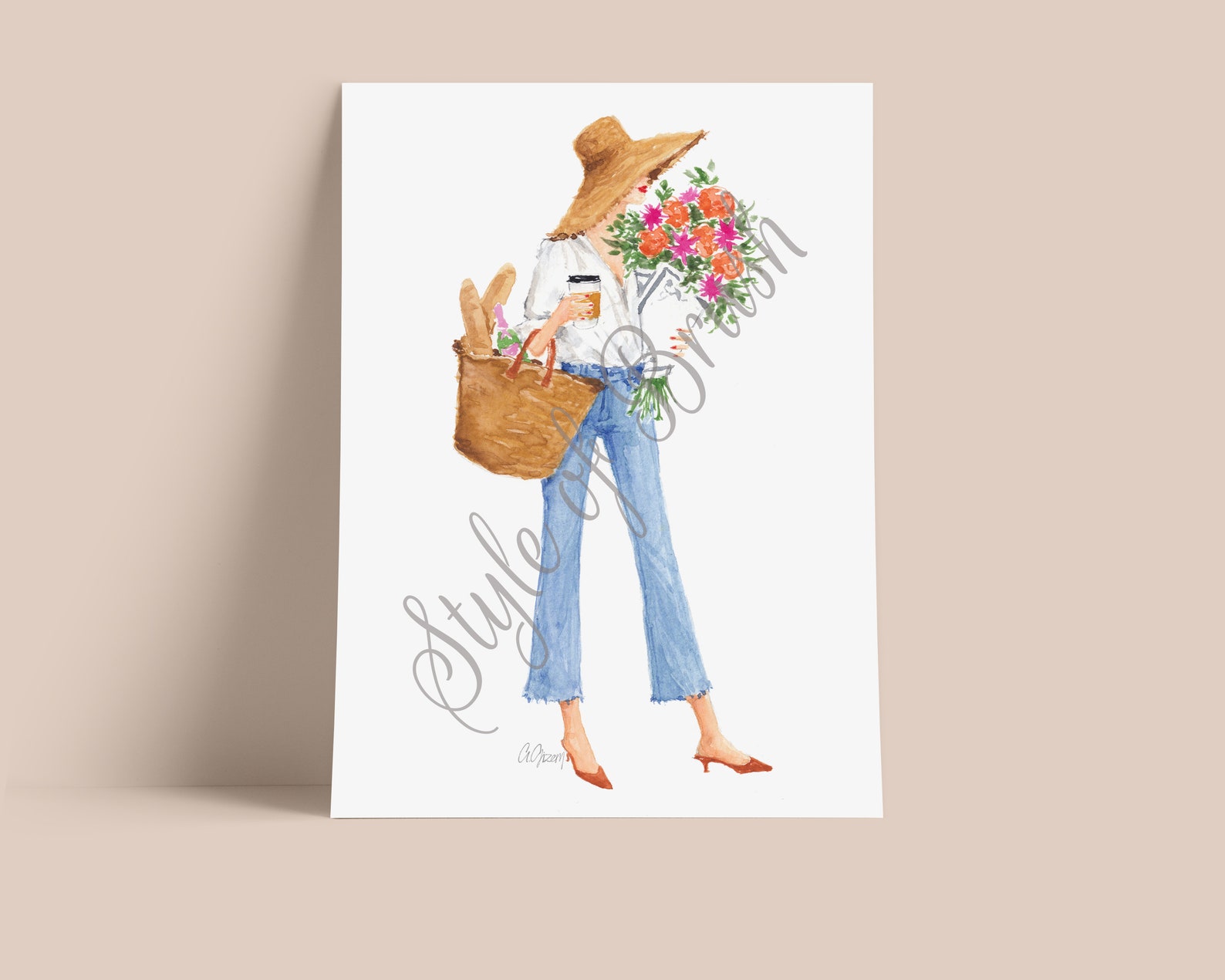 Spring Flower Art Spring Girl Illustration summer Spring - Etsy