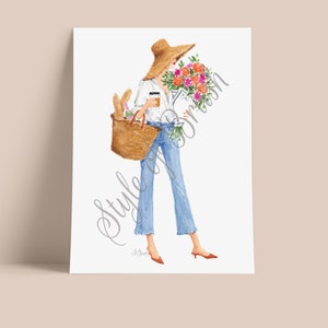 Spring Flower Art, Spring Girl Illustration -summer Spring Fashion ...