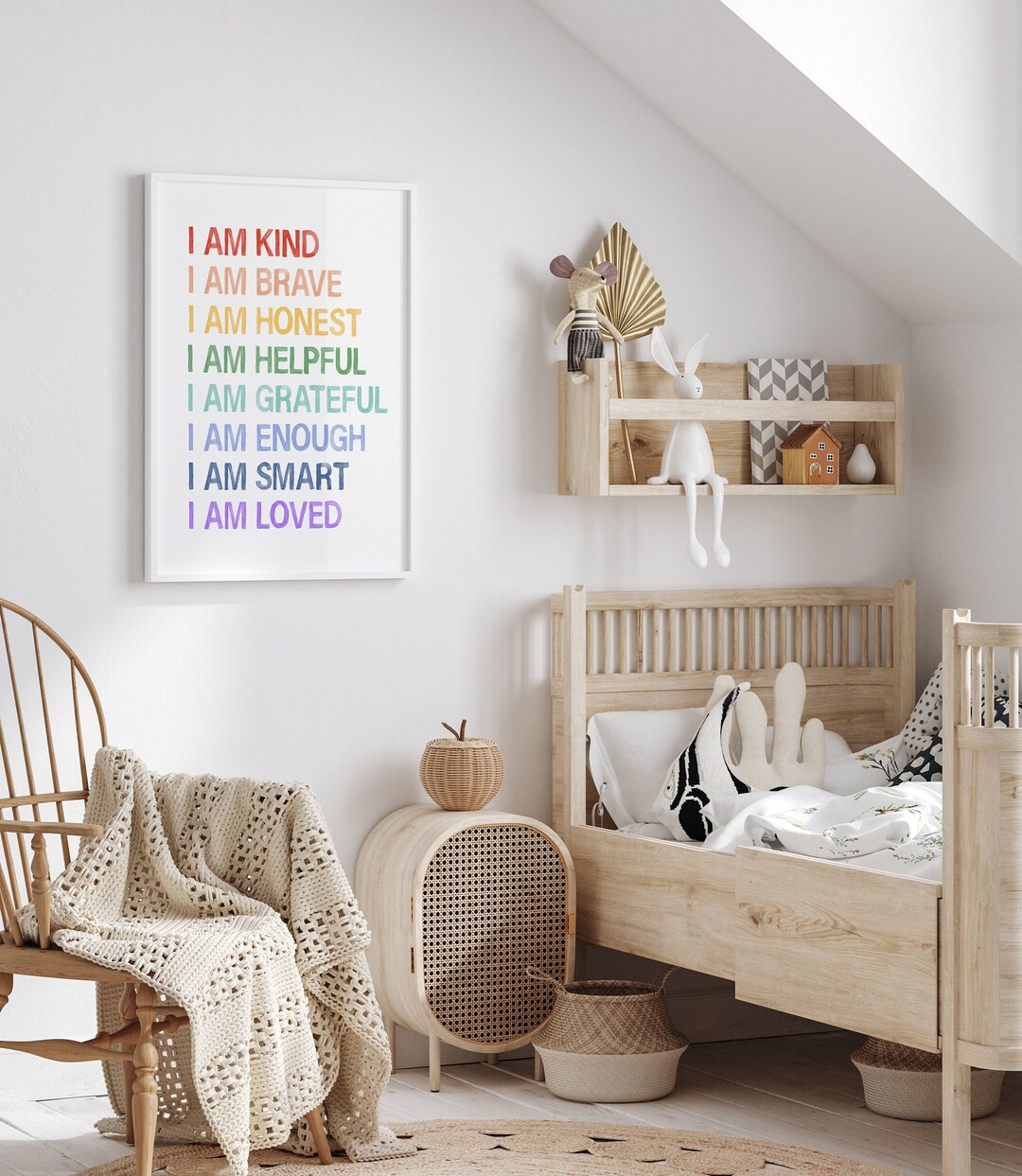 Downloadable Daily Affirmations Poster for Kids, Rainbow Positive ...
