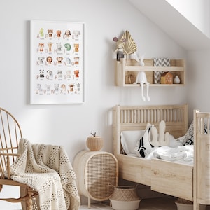 Printable Watercolor Animal Alphabet, Animal Letters for Kids Learning ...