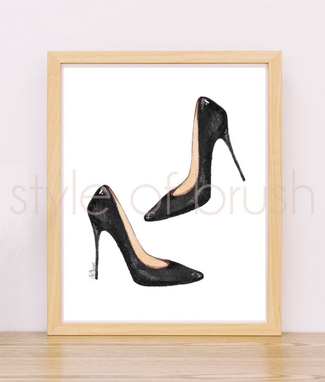 Black Stiletto Illustration - Fashion Illustration - Shoe Illustration ...