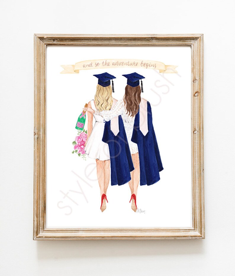 Best Friend Graduation Print - Graduation Day Art Gift - BFF Graduation ...