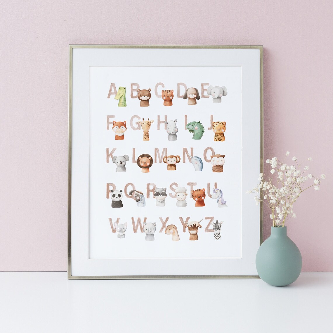 Watercolor Animal Alphabet Printable ABC Poster for Kids - Etsy