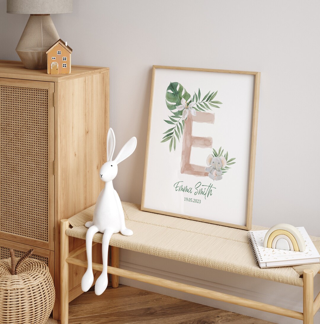 Custom Baby Name Sign, Name Printable, Personalized Floral Name Print ...