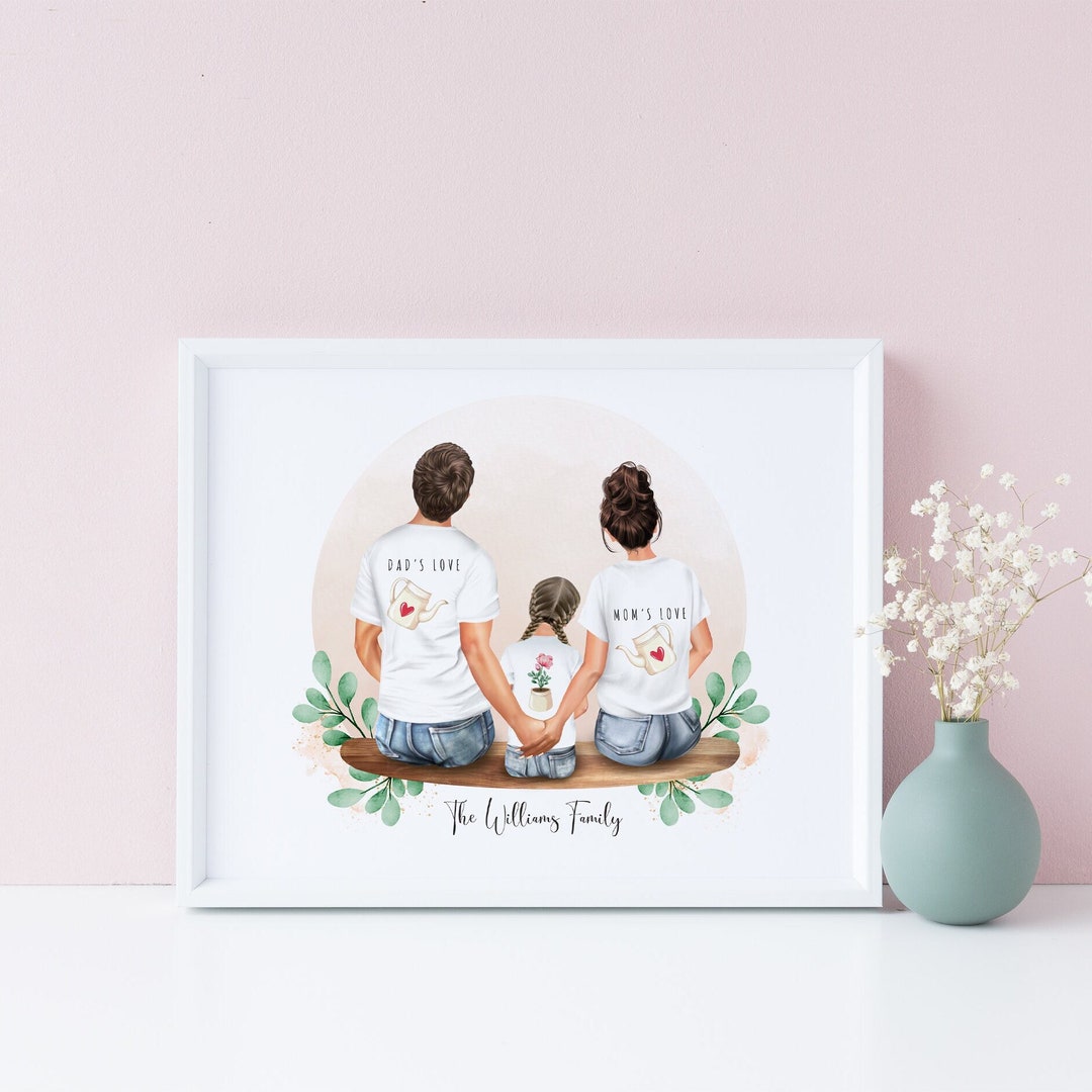 Custom Family Portrait Print, Personalized Family Illustration, Unique ...