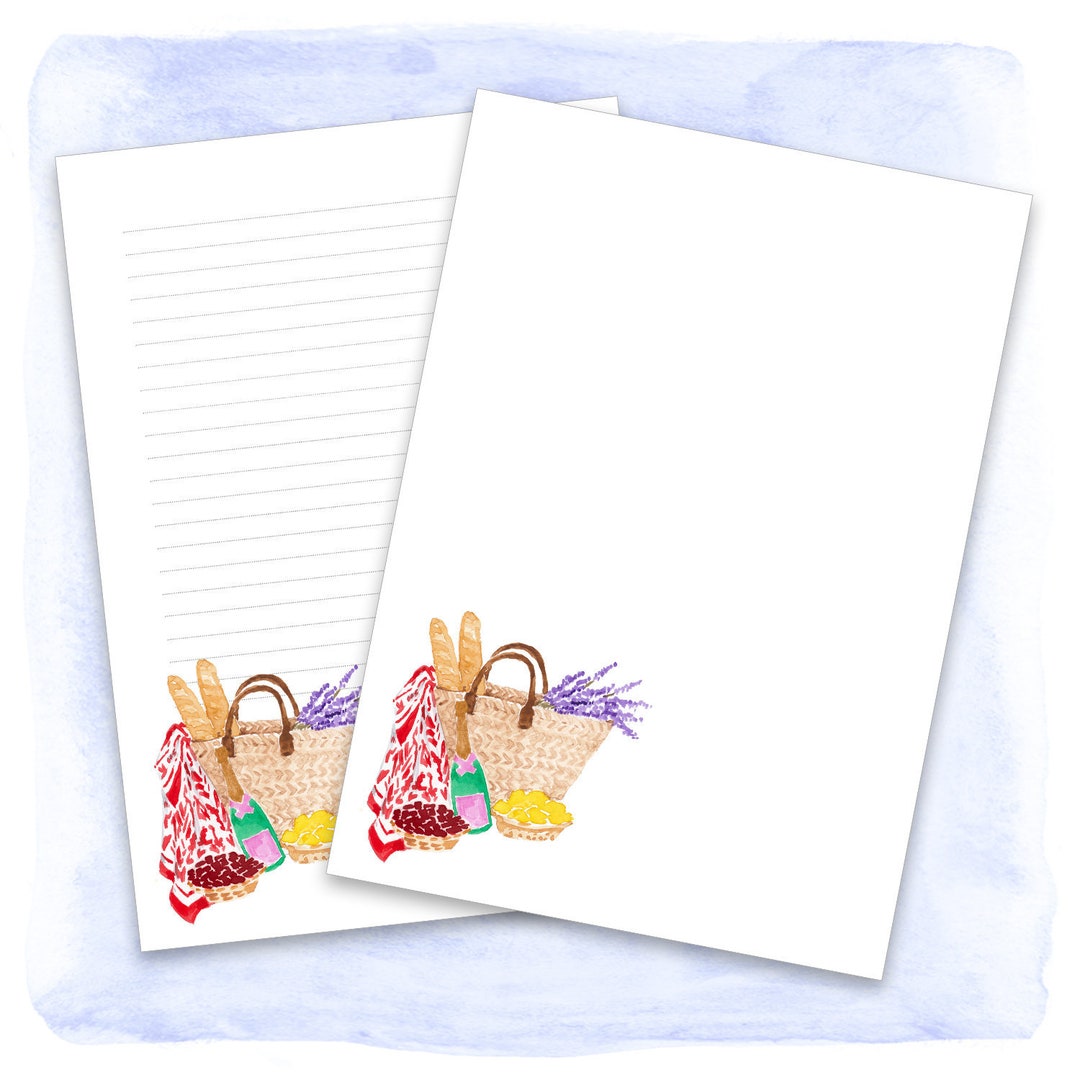 Flower Writing Paper, Printable Stationery Paper - Digital Note Paper ...