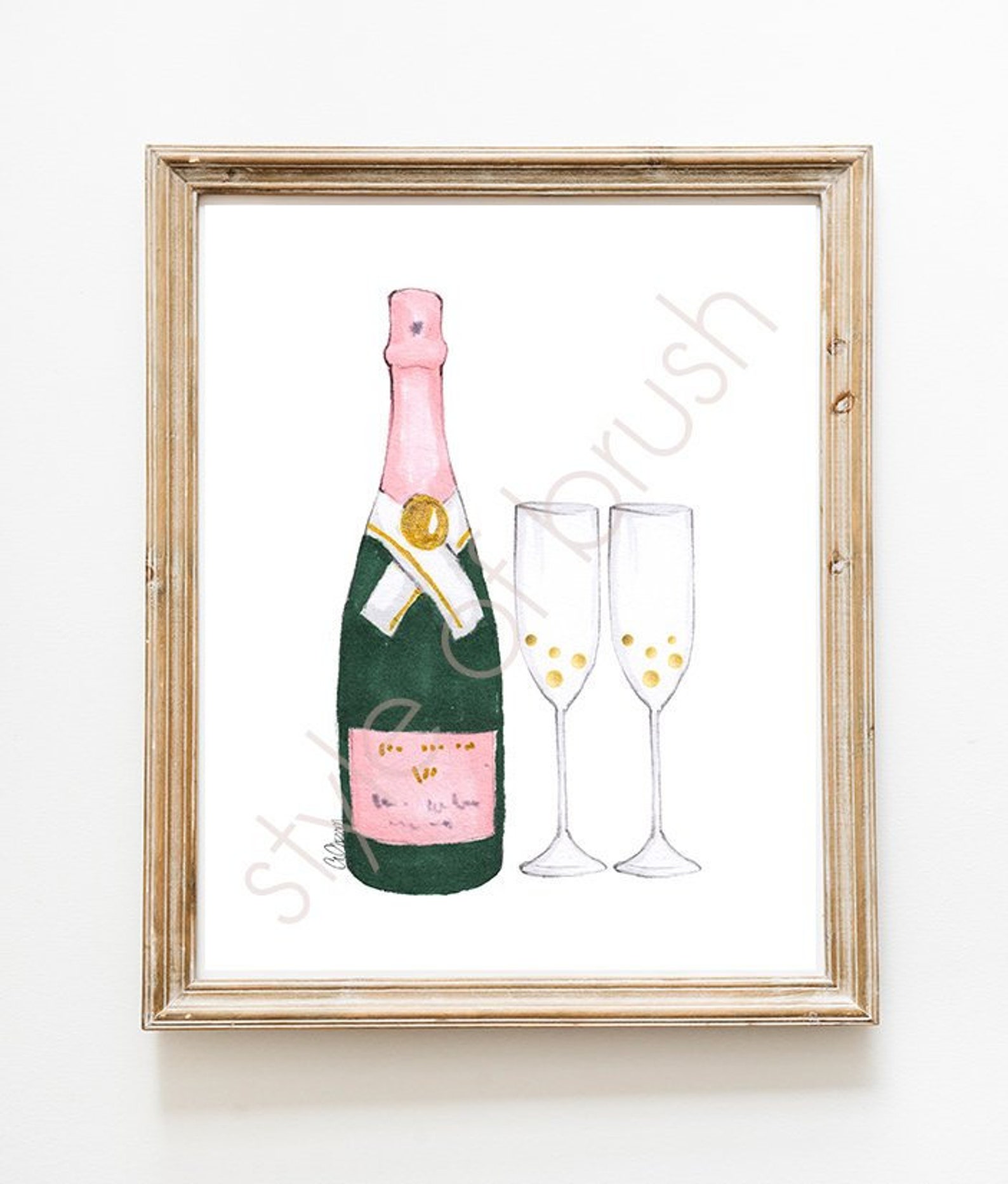 Champagne Illustration Champagne Poster Cheers Print - Etsy