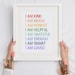 Downloadable Daily Affirmations Poster for Kids, Rainbow Positive ...