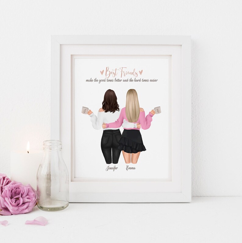 Best Friend Personalized Print Bestie Printable Art Best - Etsy