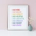 Downloadable Daily Affirmations Poster for Kids, Rainbow Positive ...