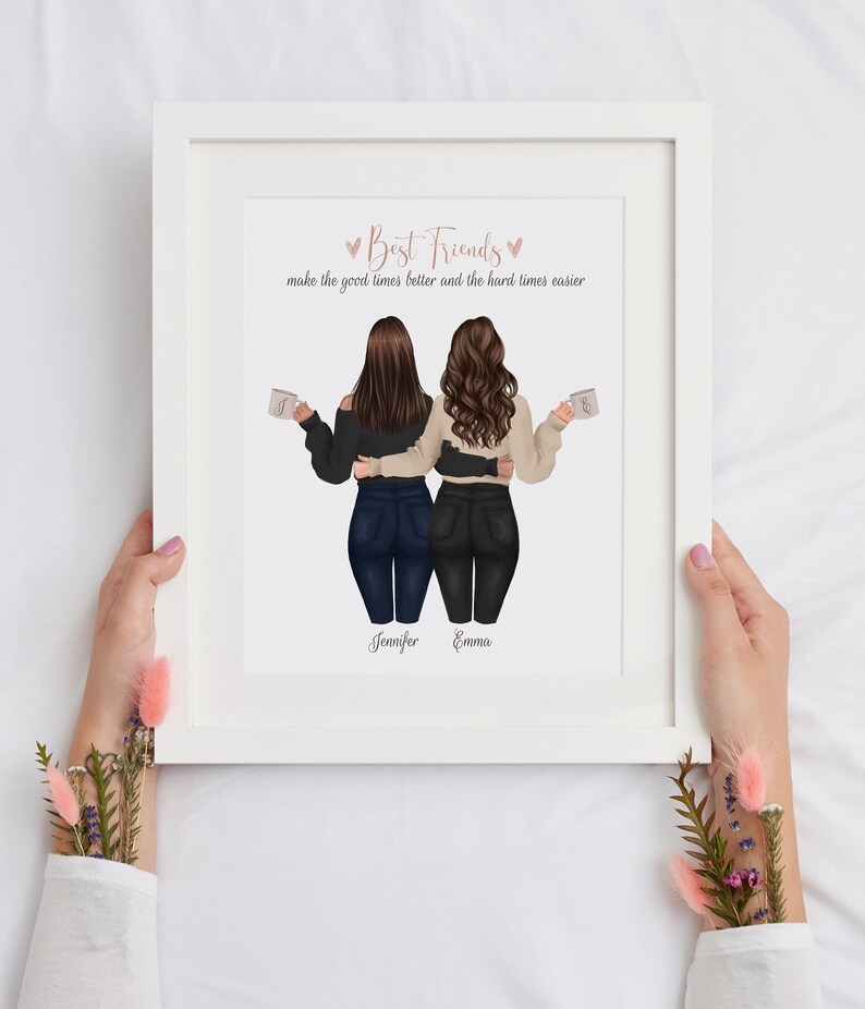 Best Friend Personalized Print Bestie Printable Art Best - Etsy