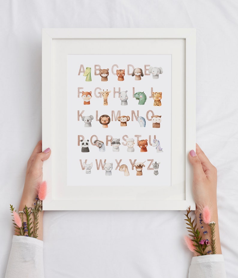 Watercolor Animal Alphabet Printable ABC Poster for Kids - Etsy