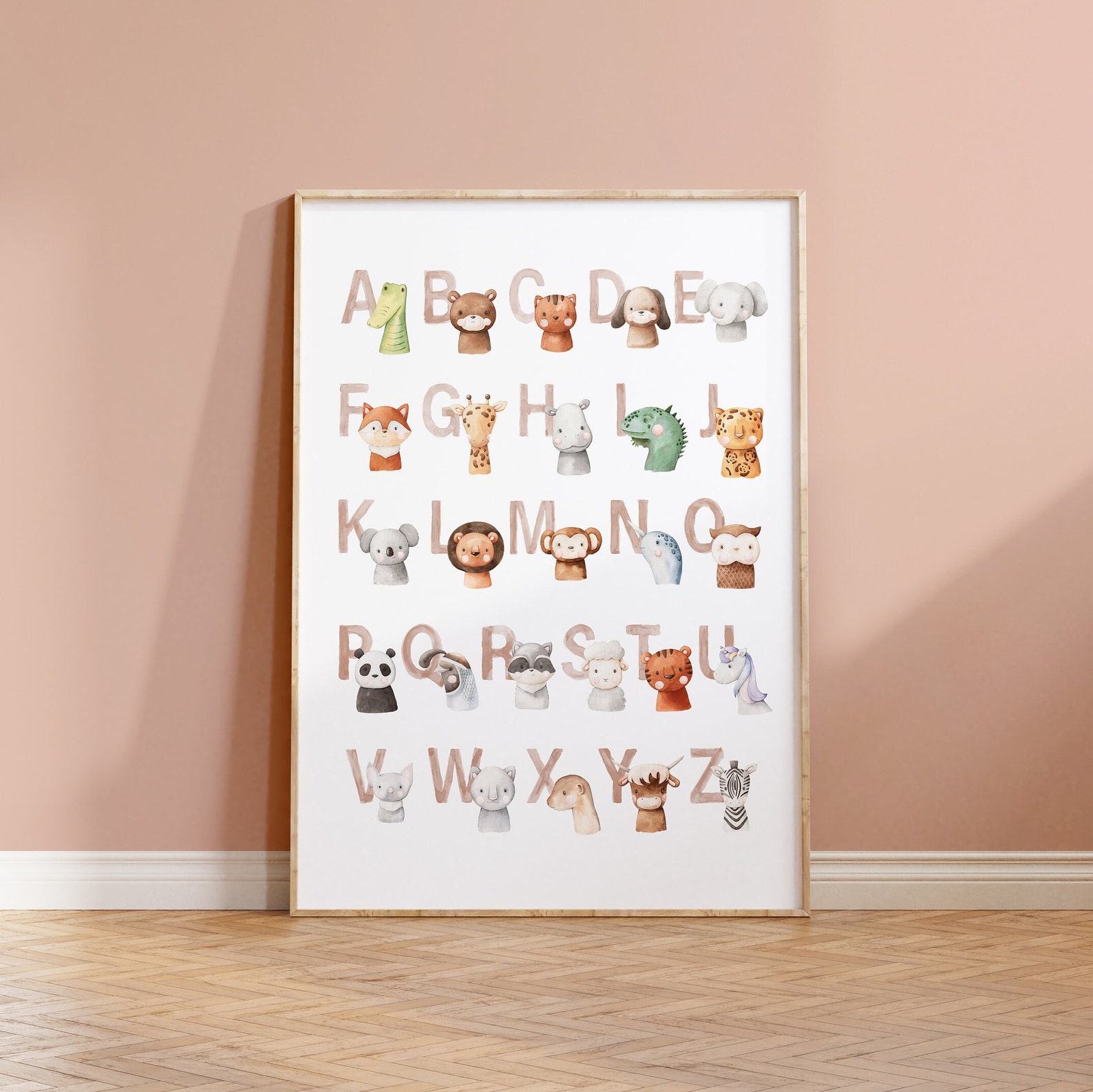 Watercolor Animal Alphabet Printable ABC Poster for Kids - Etsy