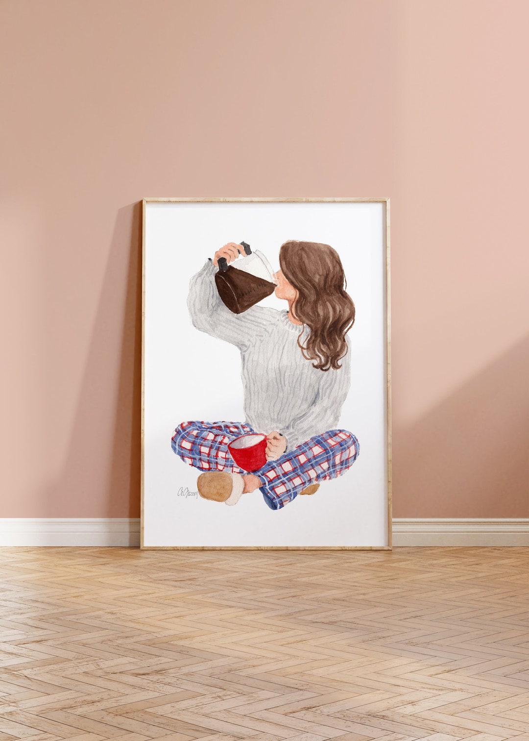 Coffee Lover Print Art, Coffee Printable, More Coffee Illustration ...