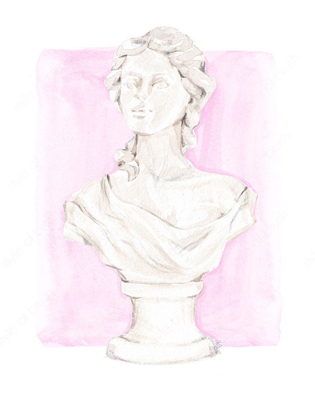 Greek Roman Sculpture Bust Illustration - Renaissance Illustration ...