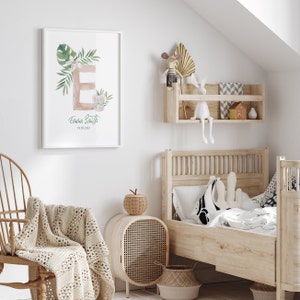 Custom Baby Name Sign, Name Printable, Personalized Floral Name Print ...