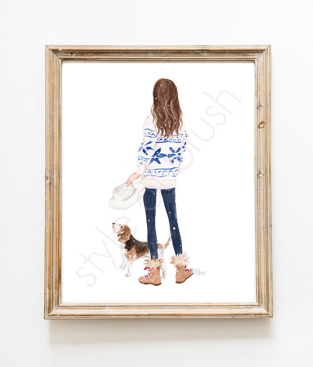 Winter Fashion Illustration - Snow Watercolor Illusration - Holiday ...