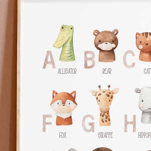 Printable Watercolor Animal Alphabet, Animal Letters for Kids Learning ...