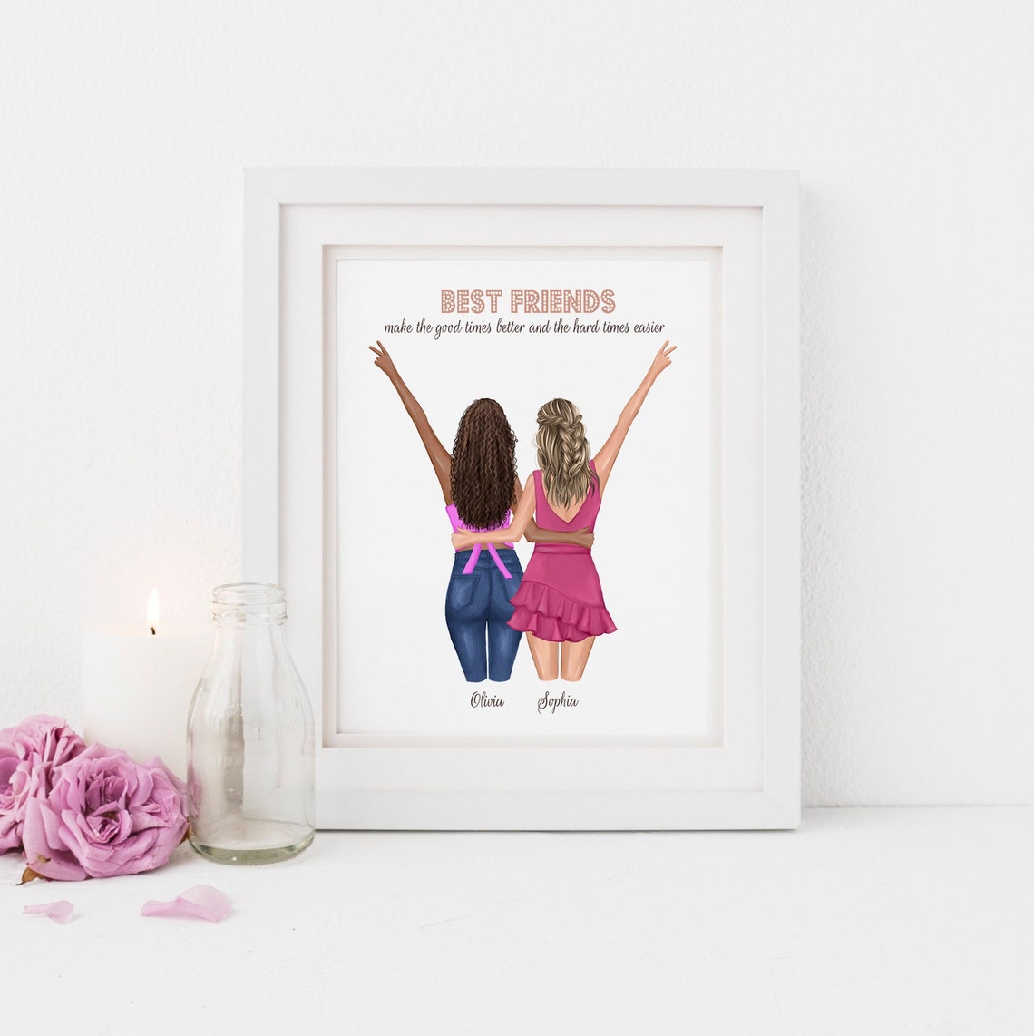 Best Friend Personalized Print, Bestie Printable Art, Best Friends Gift ...