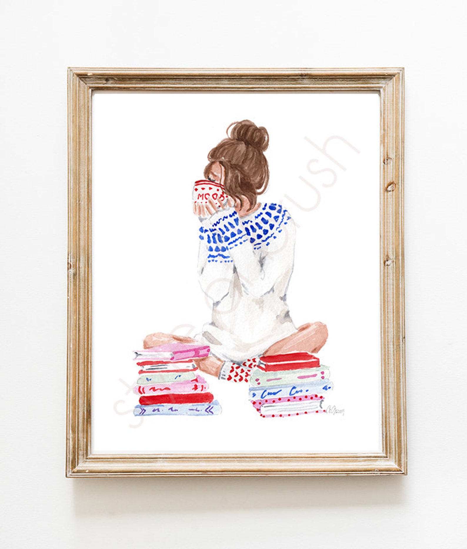 Woman Read Illustration Reading Illustration Girl Reading - Etsy