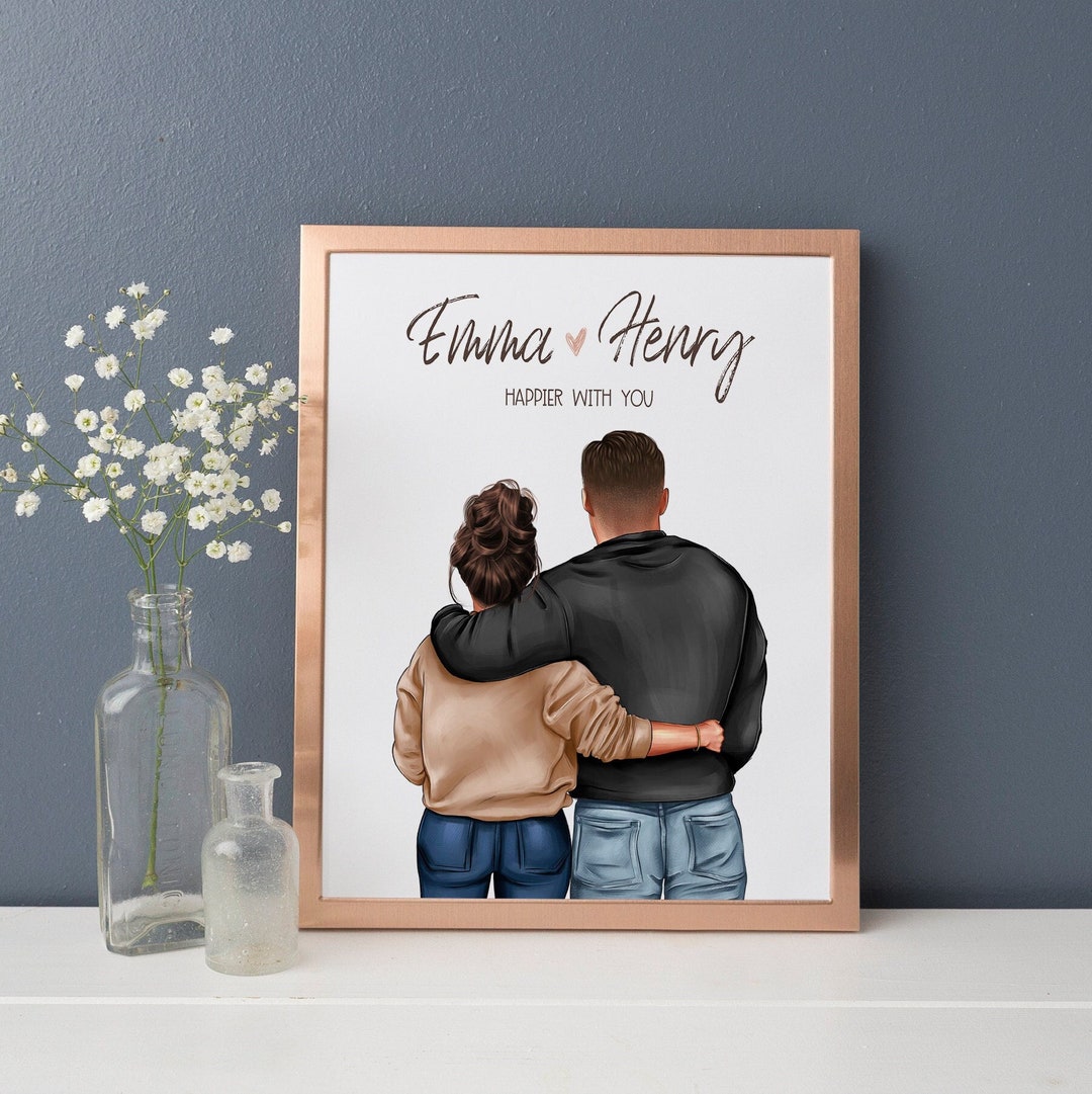 Personalized Couple Print, Valentines Day Print, Anniversary Gift, Gift ...
