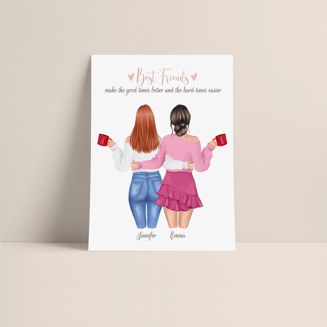Buy Best Friend Personalized Print, Bestie Printable Art, Best Friends ...
