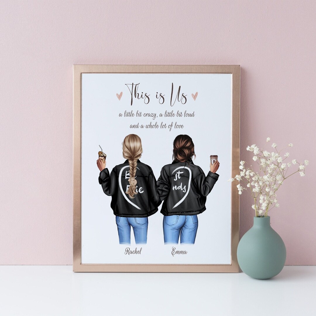 Custom Friends Prints, Best Friends Jacket Girls, Personalised Wall Art ...