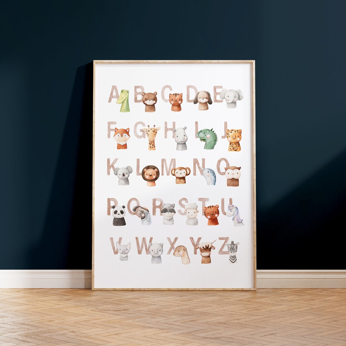 Watercolor Animal Alphabet Printable ABC Poster for Kids - Etsy