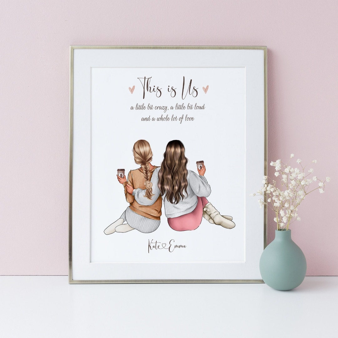 Custom Friend Prints, Friends Portrait Illustration, Personalised Wall ...