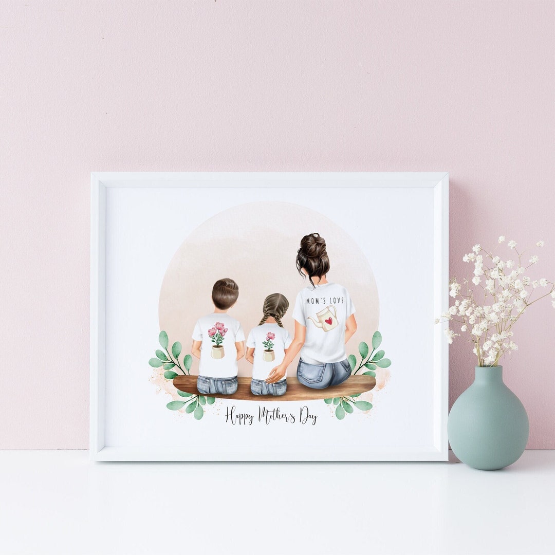 Personalised Mum Print, Mother's Day Gift, Mother Children Print, Gift ...