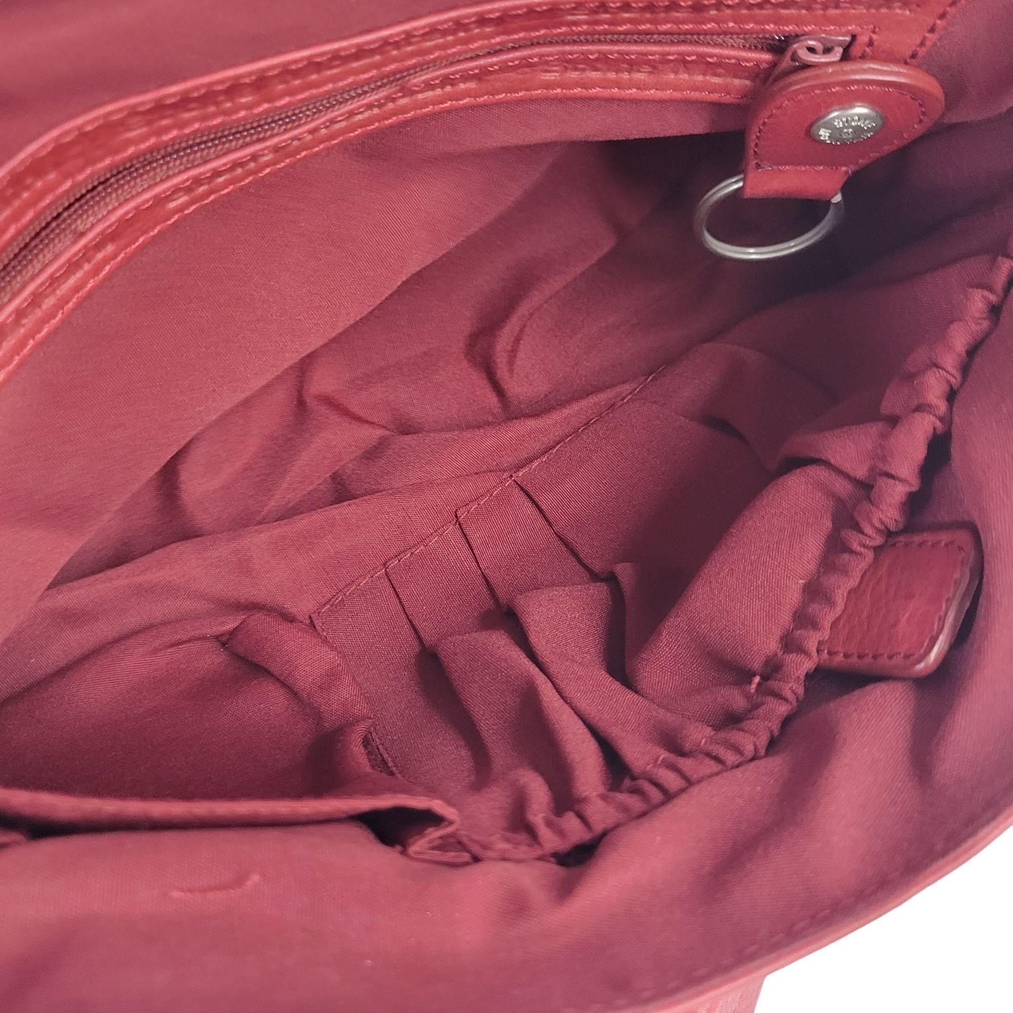 Stone Mountain Red Leather Crossbody Purse Shoulder Bag Snap Close ...