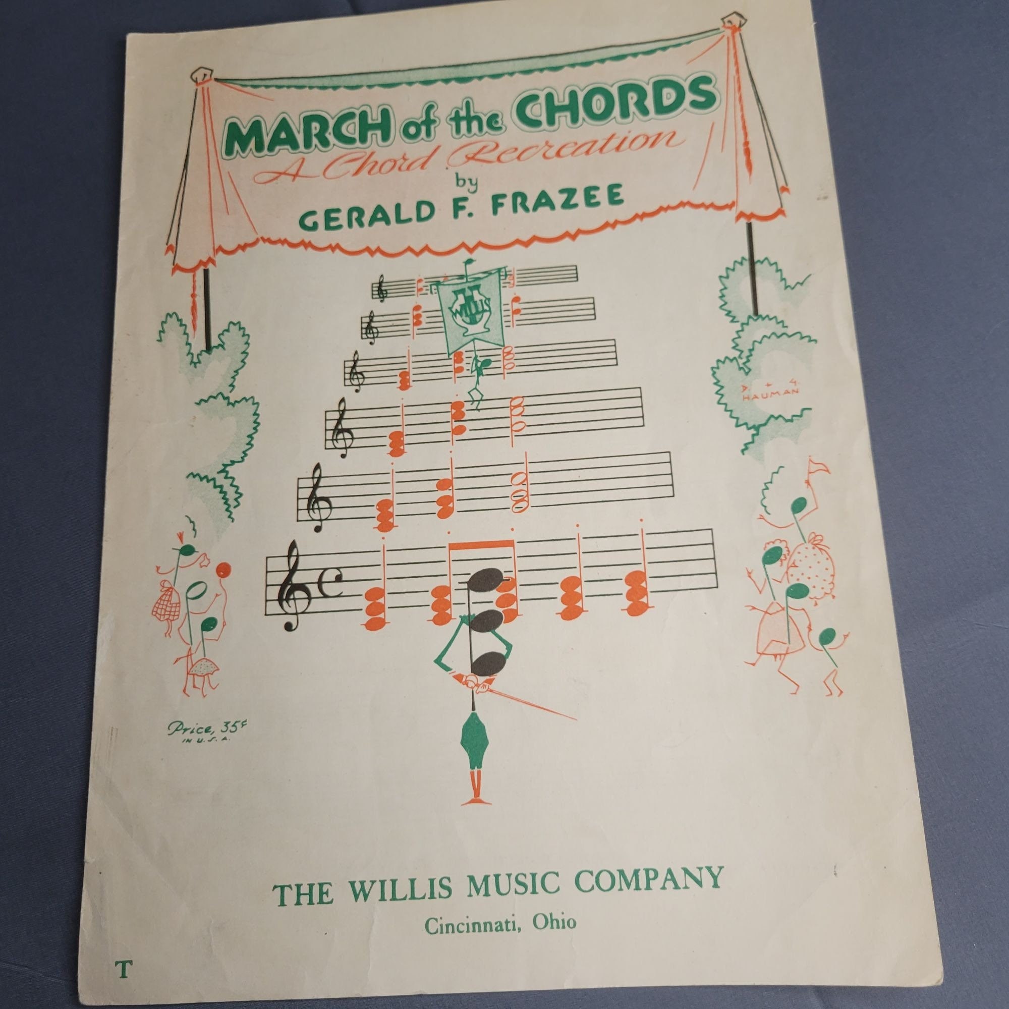 March of the Chords Vintage Sheet Music 1933 Gerald F Frazee Willis ...