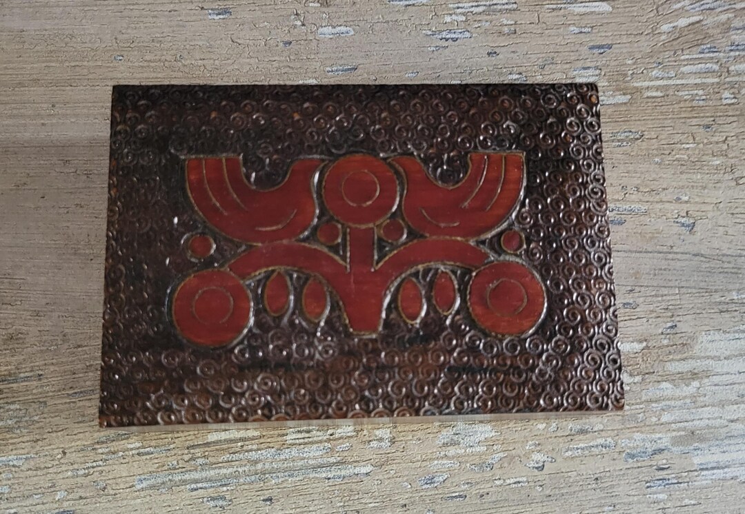 Vintage Polish Wood Trinket Box - Folk Art Carved Box With Birds - Wood ...