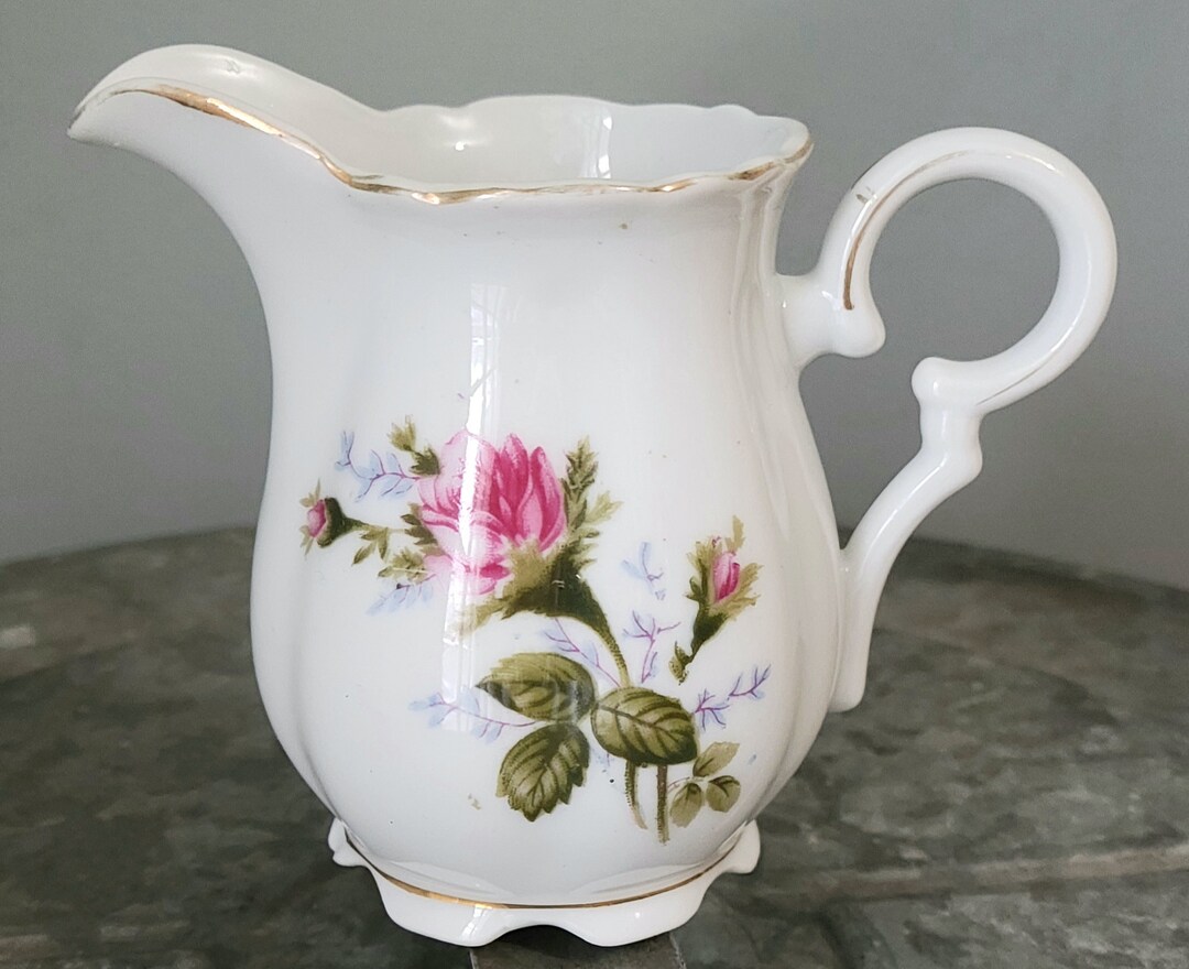 Vintage 1950s Royal Sealy China Creamer Moss Rose Japan 3.5" Roses ...