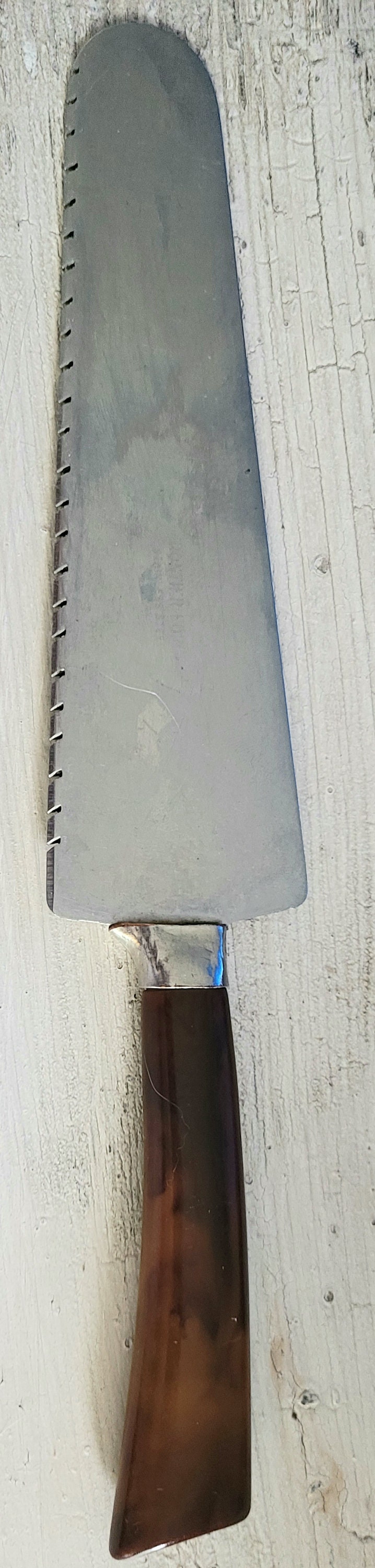 Retro Cake Pie Server Bakelite Brown Handle Serrated Blade-stainless ...