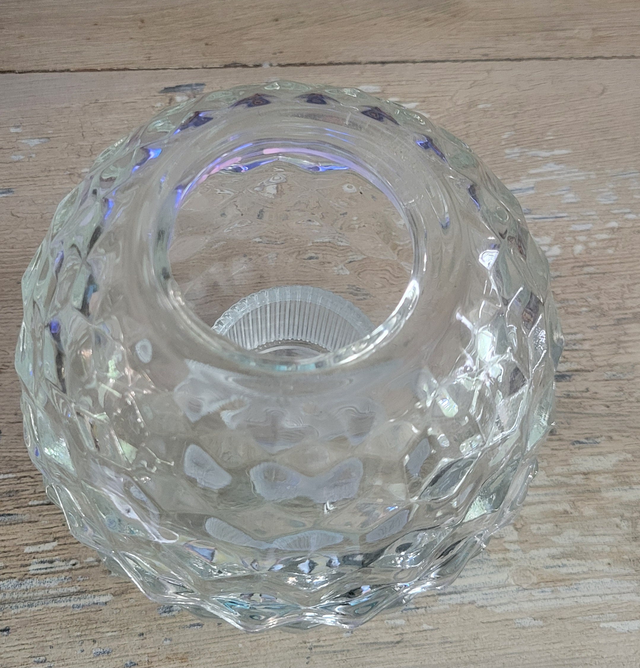 Vintage HOMCO Clear Glass Fairy Lamp Votive Tea Light Candle Holder ...