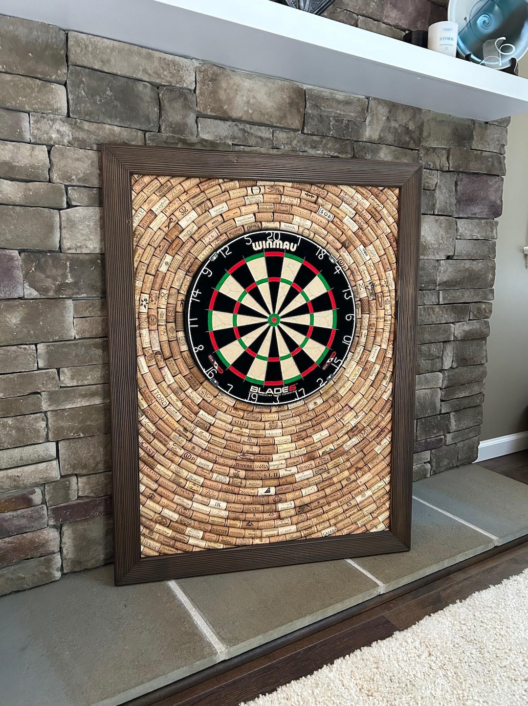 Wine Cork Dart Board Backboard: Espresso Finish, Winmau Blade 6 ...