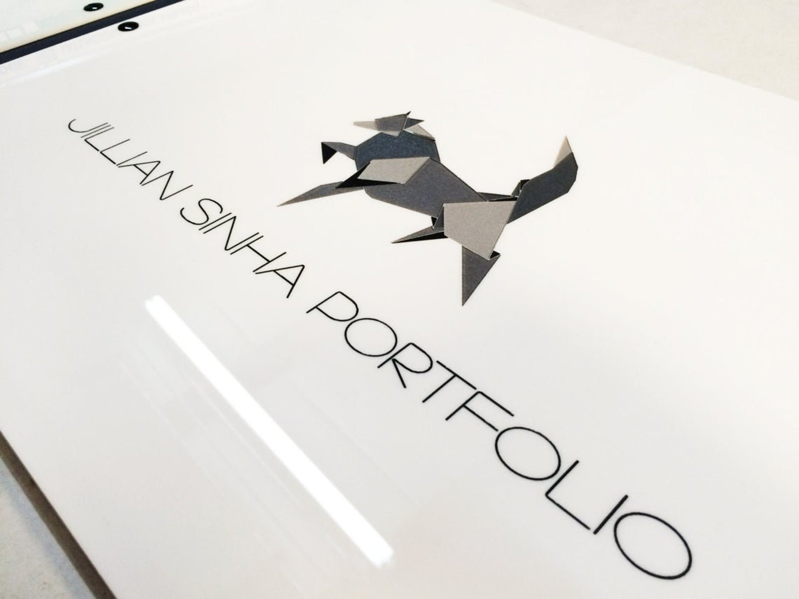 11x17 LANDSCAPE Glossy White Portfolio - Acrylic Elegant Modern Folder ...