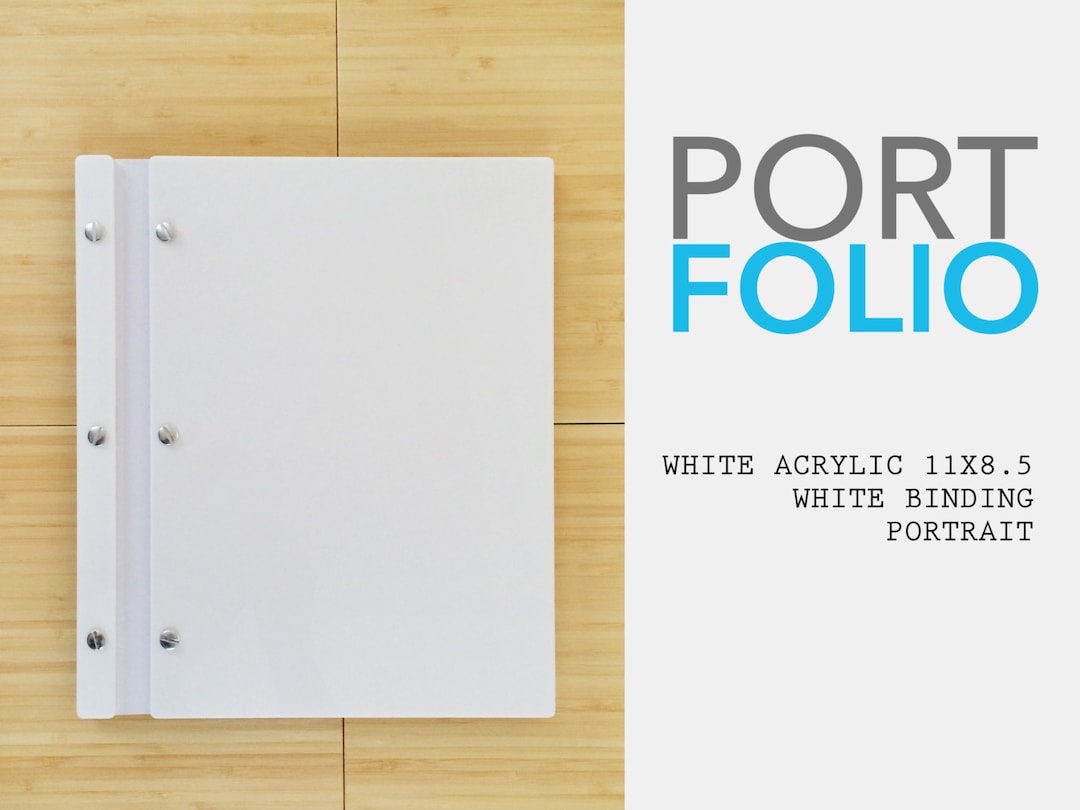 11X8.5 Glossy White Portfolio Presentation Business Portfolio Monogram ...