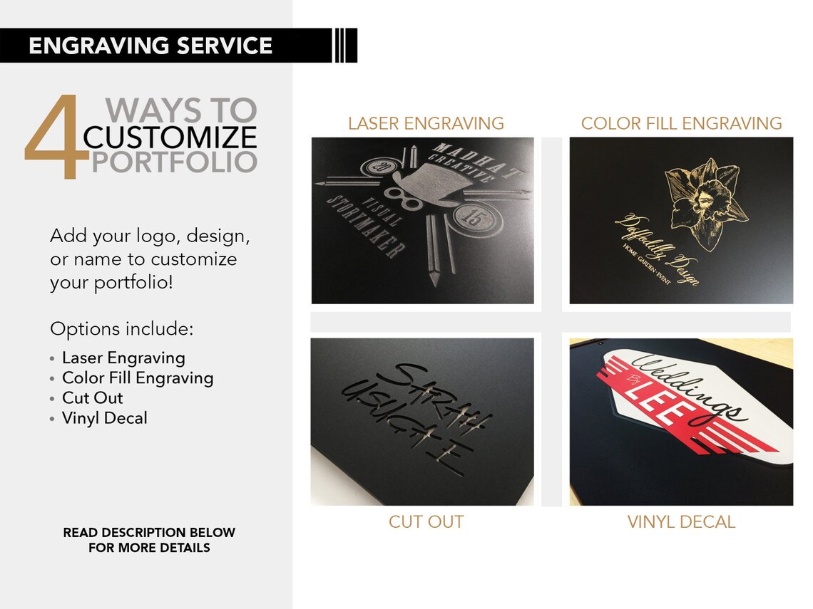 11x17 LANDSCAPE Matte Black Portfolio Acrylic Portfolio | Etsy