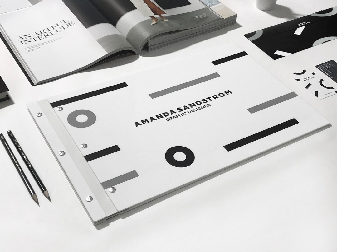 11x17 LANDSCAPE Glossy White Portfolio - Acrylic Elegant Modern Folder ...